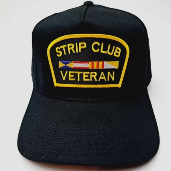Accessories | Strip Club Veteran Embroidered Patch Strapback Black Cap ...